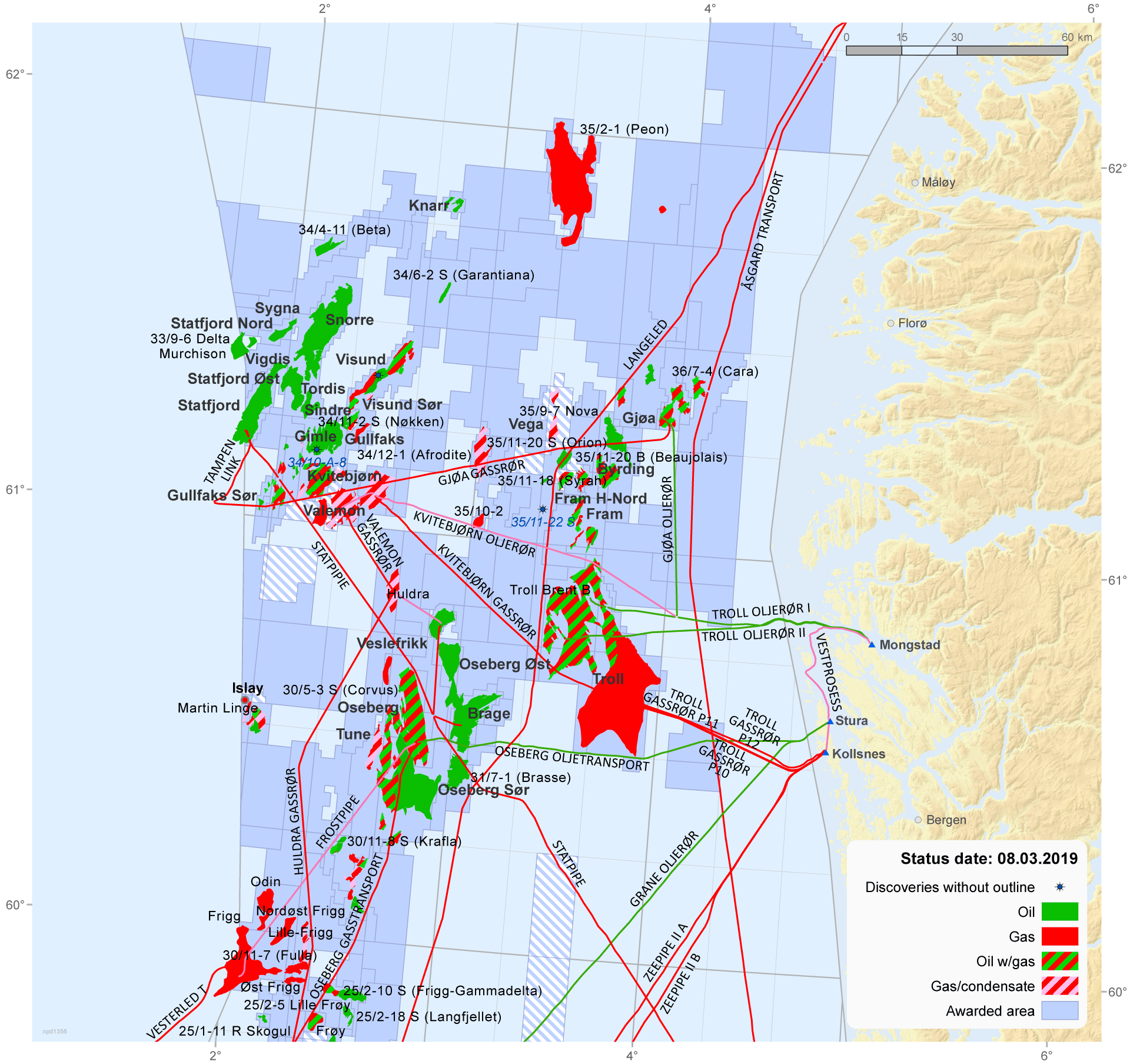 North Sea Map Oilfields